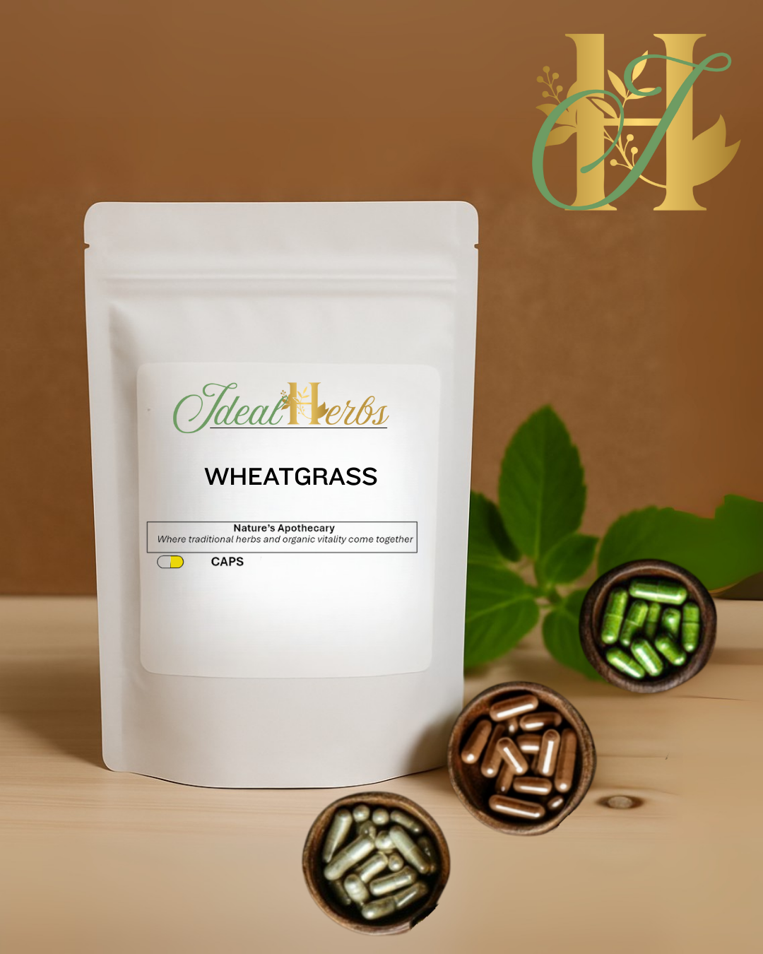 Wheatgrass Capsules Small – Ideal Herbs